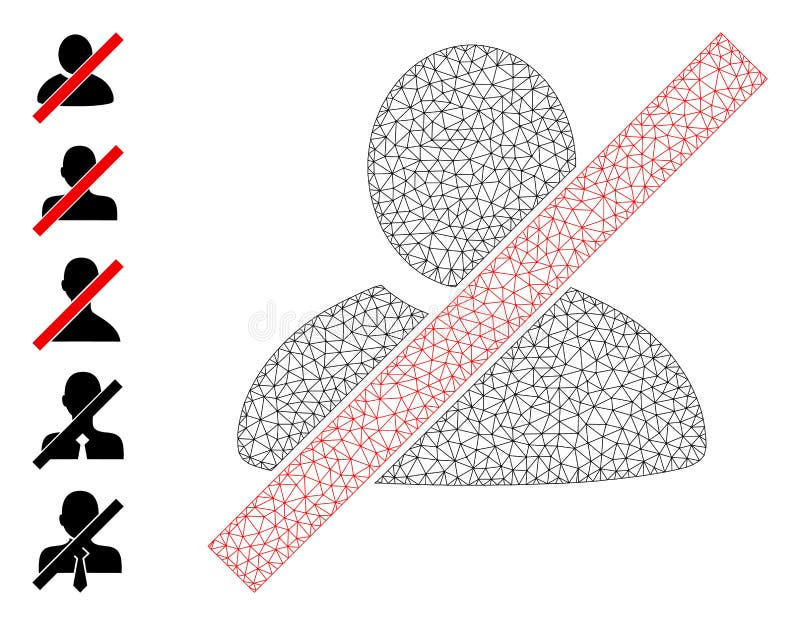 Polygonal Net Wrong User Icon with Simple Glyphs Stock Vector ...