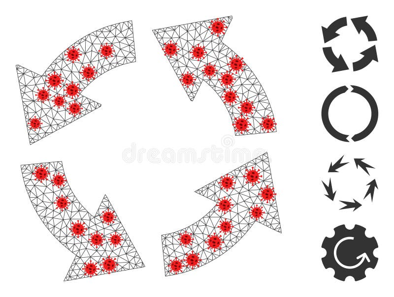 Polygonal Network Circulation Pictogram with Pathogen Items Stock ...