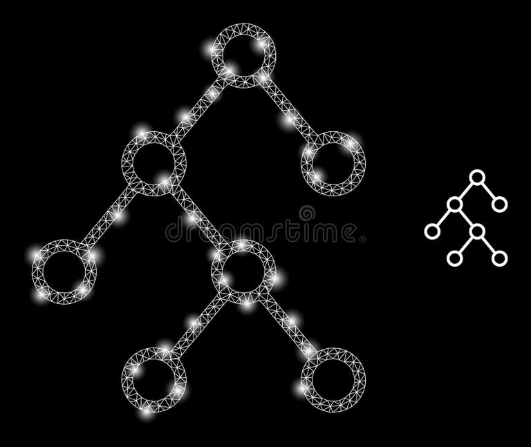 Polygonal Network Mesh Binary Chart Links with Lightspots Stock Vector ...