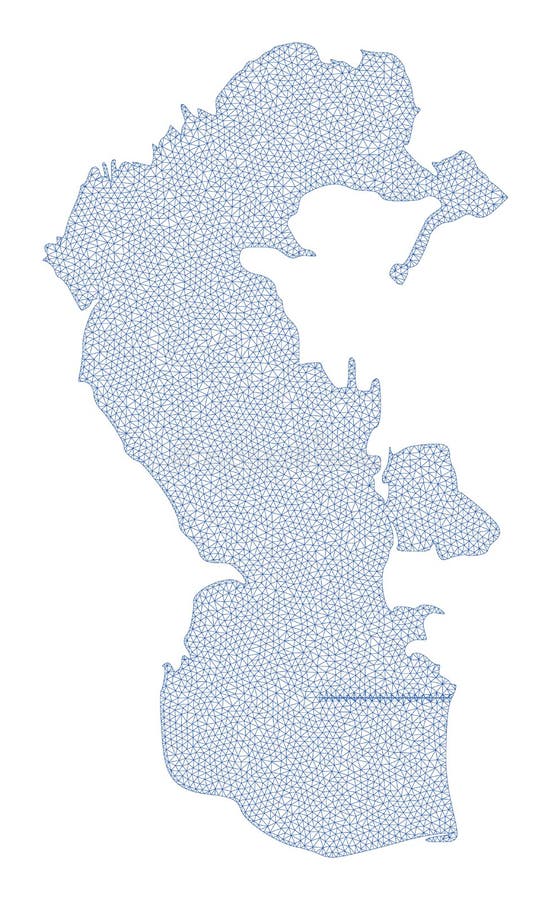 Polygonal Network Mesh High Detail Raster Map of Caspian Sea ... Polygonal Network Mesh High Detail Raster Map of Caspian Sea ...