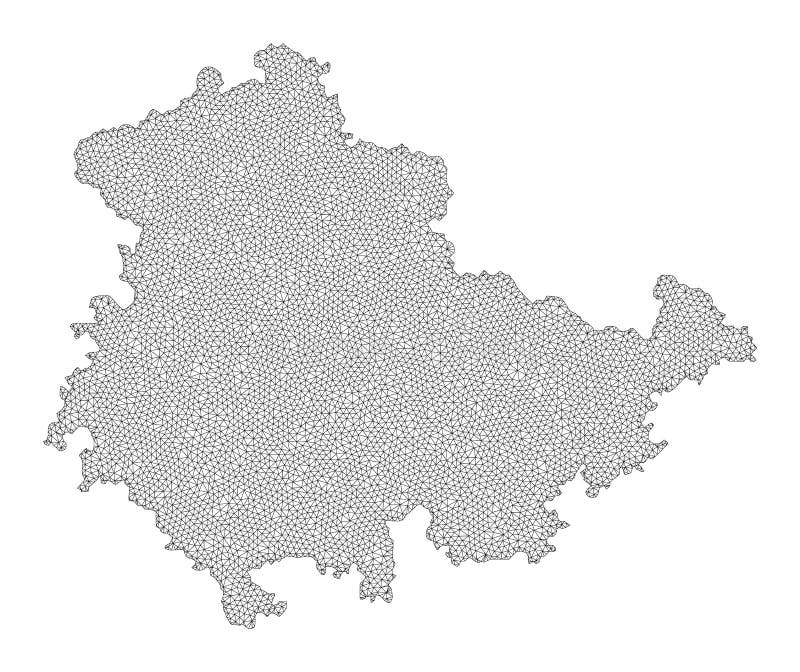 Polygonal Network Mesh High Resolution Raster Map of Thuringia State ...