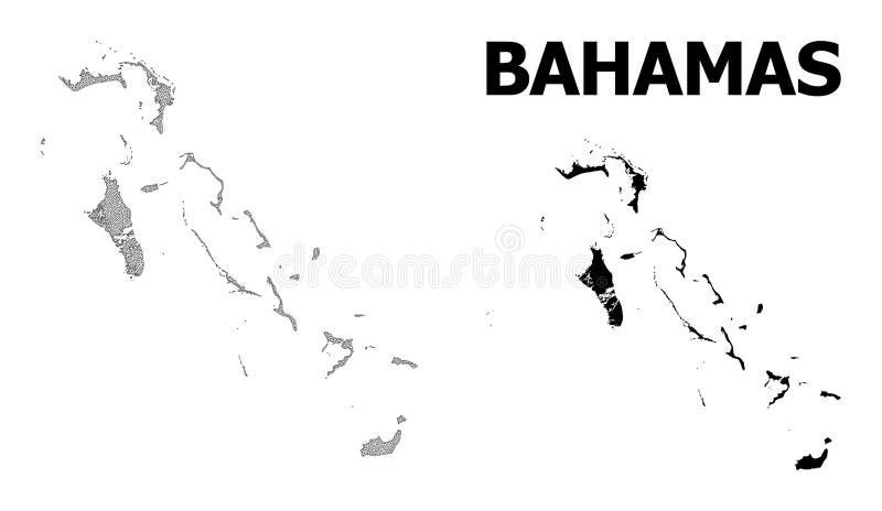 Polygonal Network Mesh High Resolution Vector Map of Bahamas Islands ...