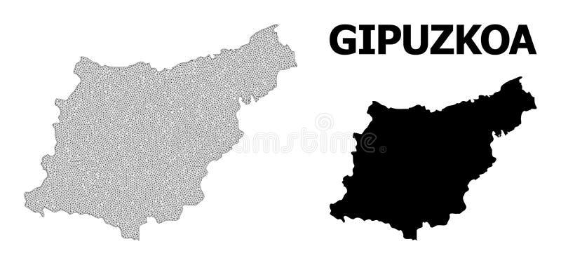 Polygonal Network Mesh High Resolution Vector Map of Gipuzkoa Province ...