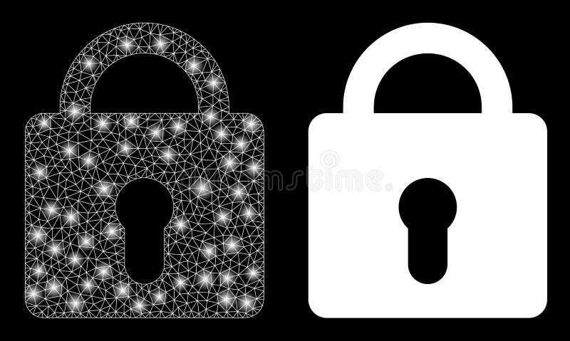 Polygonal Network Mesh Lock with Magic Stock Vector - Illustration of ...