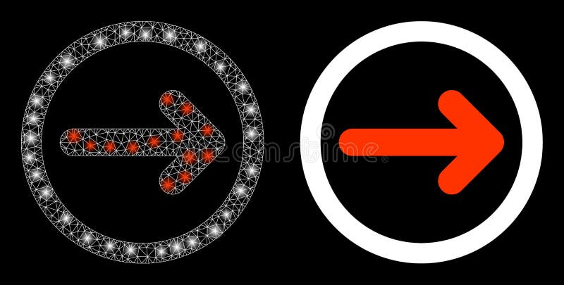 Polygonal Network Mesh Rounded Right Arrow with Magic Stock Vector ...