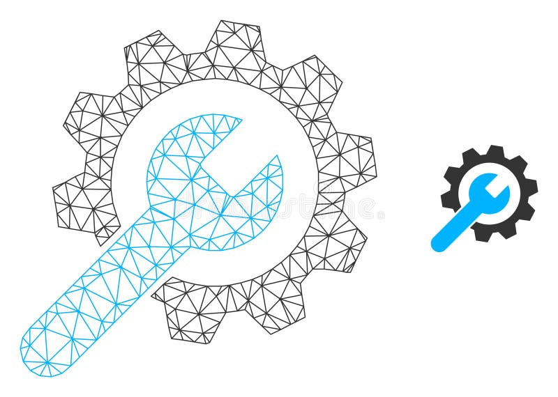 Polygonal Network Mesh Service Wheel Icon Stock Vector - Illustration ...