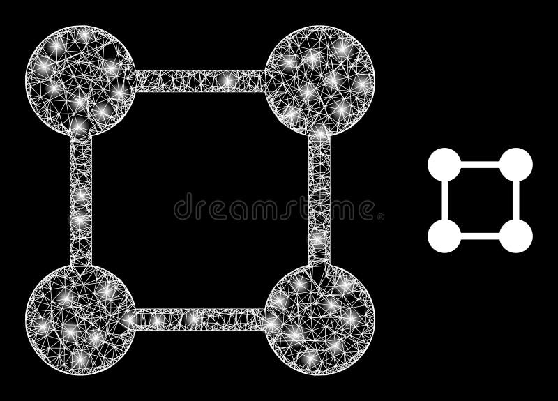Polygonal Network Mesh Square Grid Centers with Magic Stock Vector ...