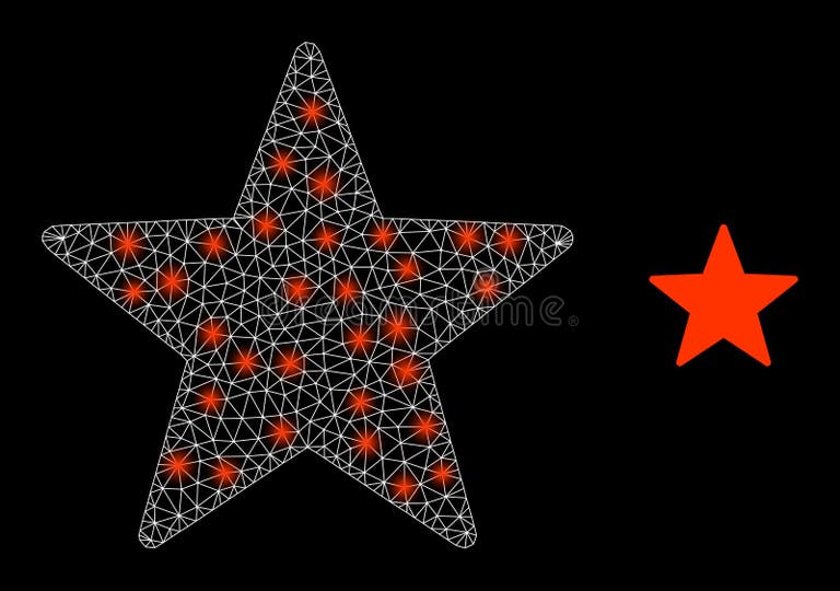 Polygonal Network Mesh Star with Light Spots Stock Vector ...
