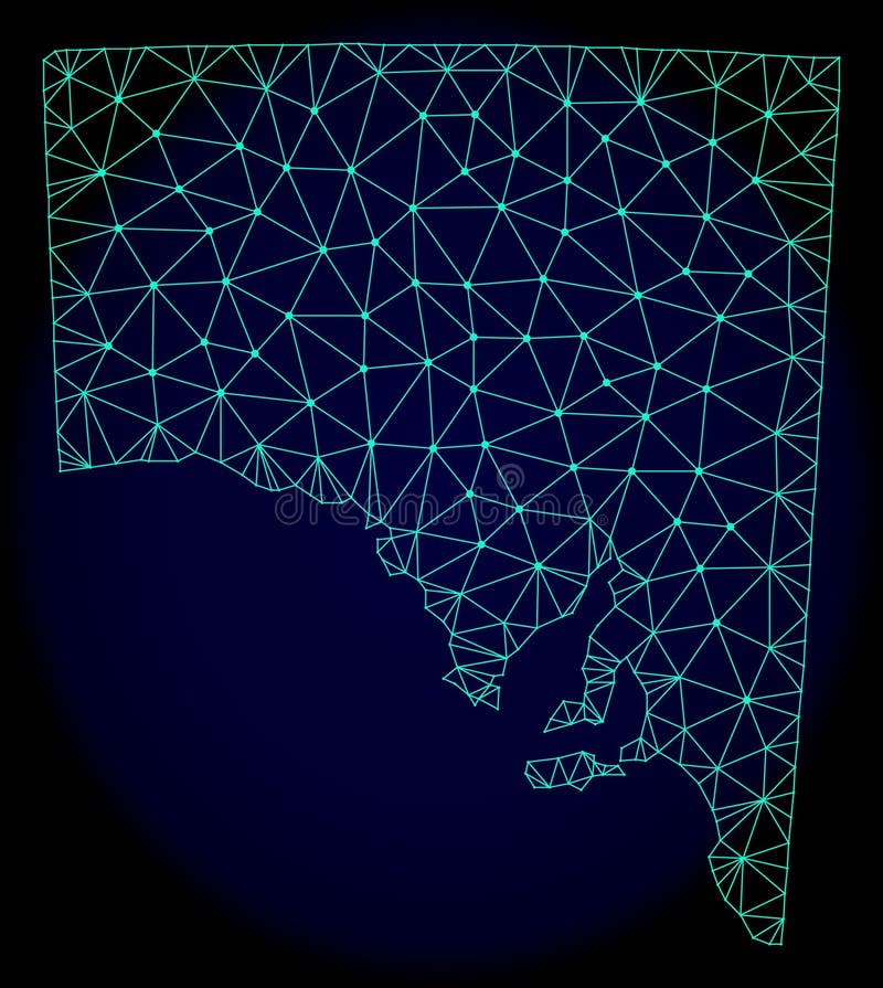 Polygonal Network Mesh Vector Map of Georgia State and Network Grunge ...