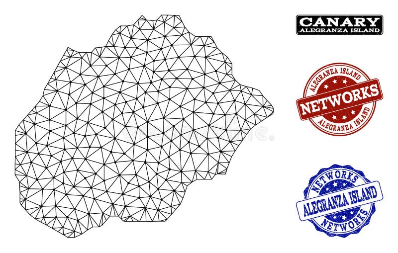 Polygonal Network Mesh Vector Map of Alegranza Island and Network ... Polygonal Network Mesh Vector Map of Alegranza Island and Network ...