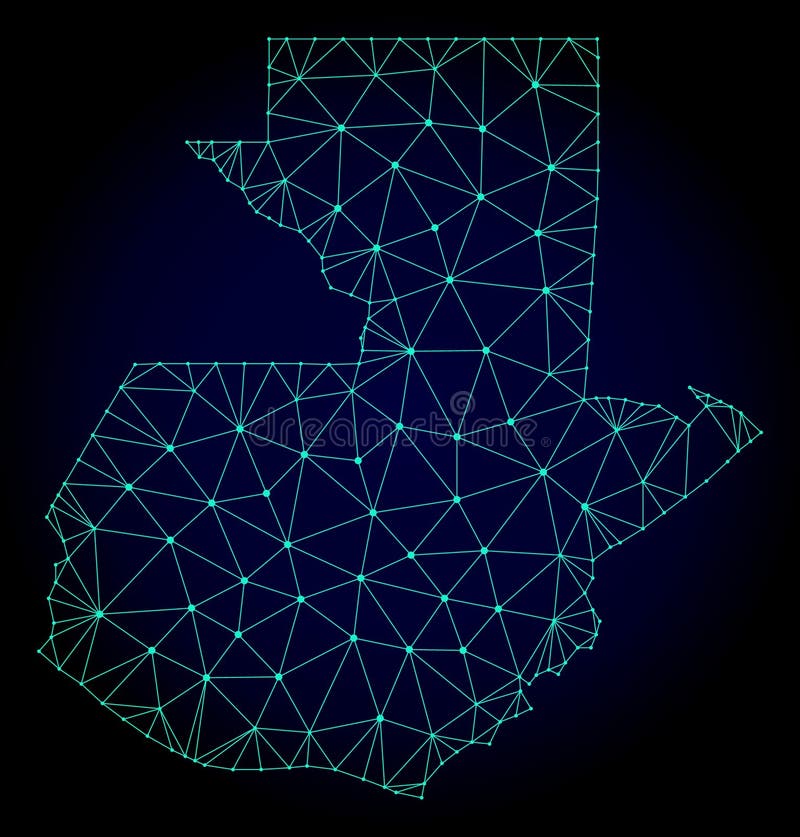 Polygonal Network Mesh Vector Map of Georgia State and Network Grunge ...
