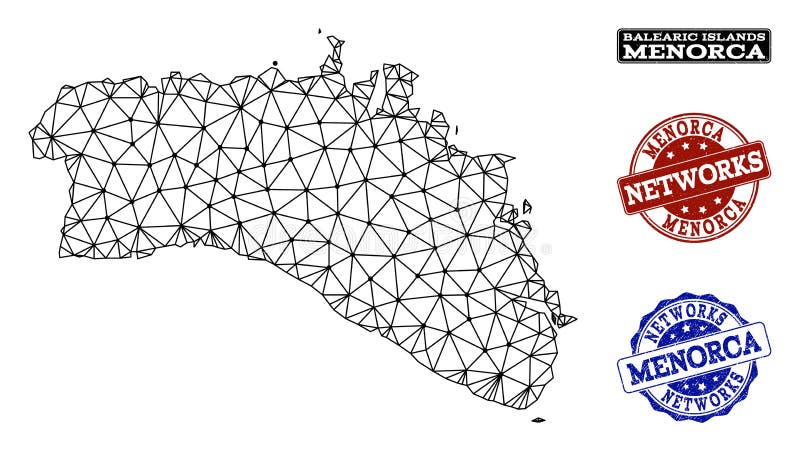 Vector Menorca Island Map of Points Stock Vector - Illustration of ...