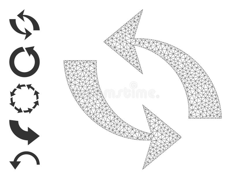 Polygonal Network Refresh Icon with Simple Symbols Stock Vector ...
