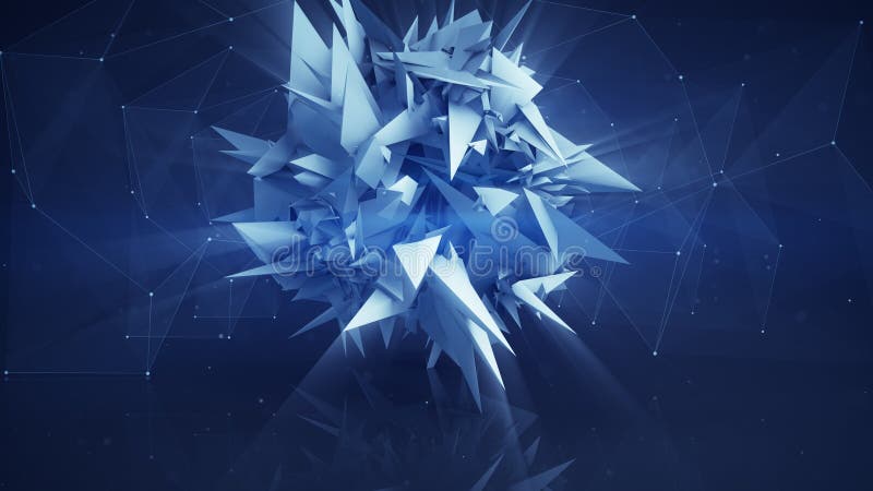 Polygonal Network Shape Abstract 3D Render Stock Illustration ...