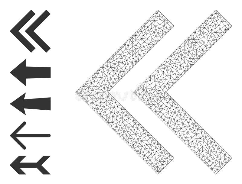 Polygonal Network Shift Left Icon with Simple Pictograms Stock Vector ...