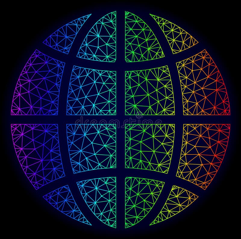 Polygonal Network Spectrum Mesh Vector Globe Stock Vector ...