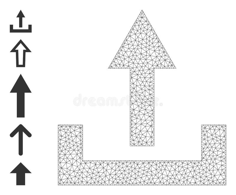 Polygonal Network Upload Icon with Simple Symbols Stock Vector ...