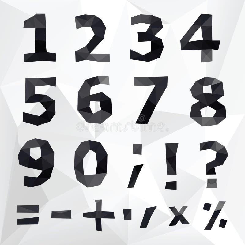 Polygonal number stock vector. Illustration of typography - 60356928