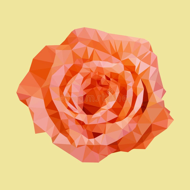 Polygonal Orange Rose, Polygon Triangle Flower, Vector Stock Vector ...