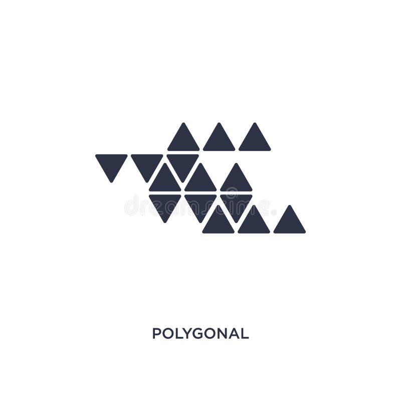 Polygonal Ornamental Shape of Triangles Icon on White Background ... Polygonal Ornamental Shape of Triangles Icon on White Background ...