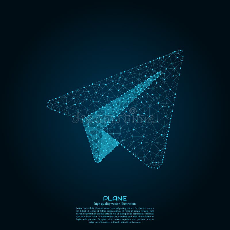 Polygonal Paper Plane. Point and Line Composition. Projects Template ...