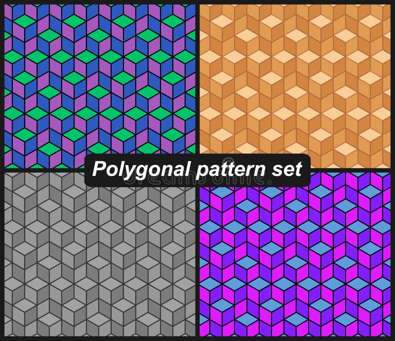 Polygonal pattern set stock vector. Illustration of graphic - 78481455