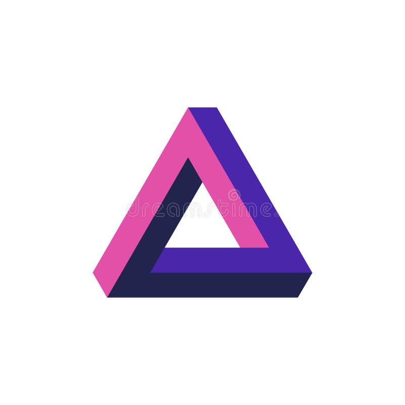 Polygonal Penrose Triangle. Impossible Geometric Element. Optical ...