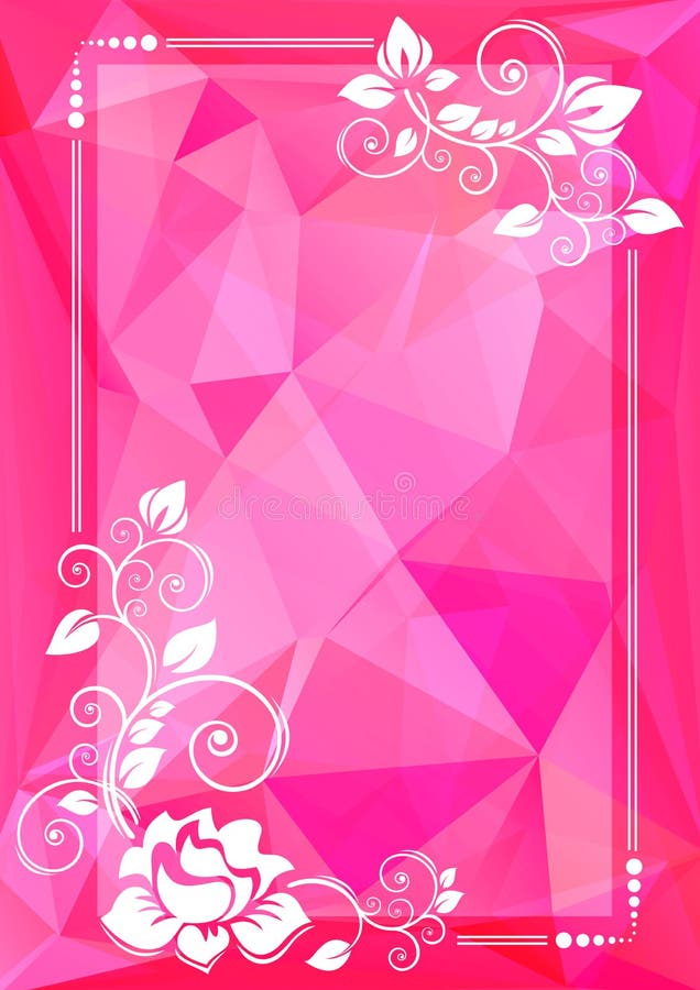 Polygonal pink border stock vector. Illustration of bright - 67222497