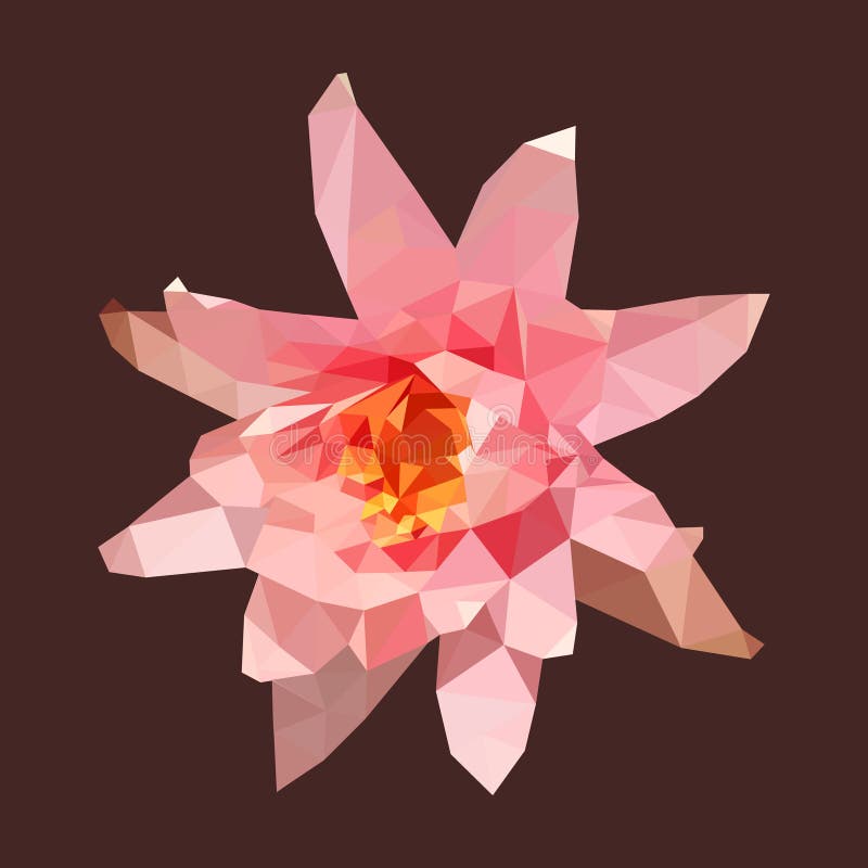 Polygonal Pink Lotus, Abstract Flower, Vector Illustration Stock Vector ...