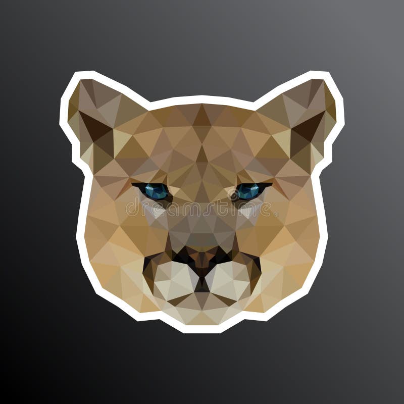 Polygonal puma head. stock vector. Illustration of cartoon - 95926779
