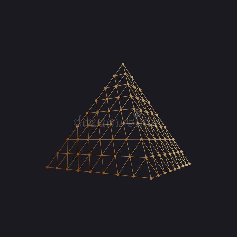 Wireframe Mesh Polygonal Pyramid. Pyramid of the Stock Vector ...