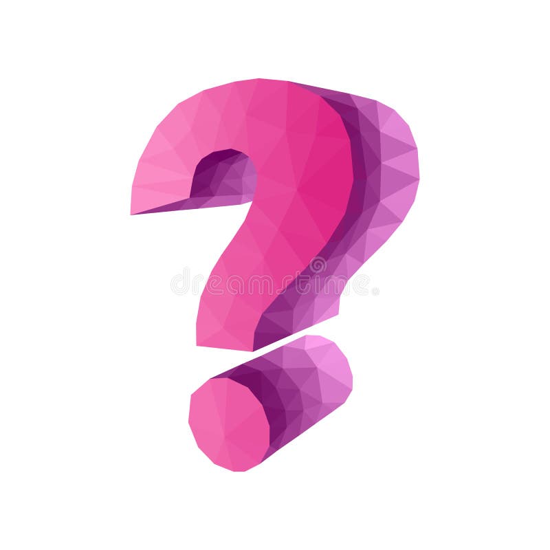 Polygonal Question Mark 3d Volumetric Purple on a White Background ...