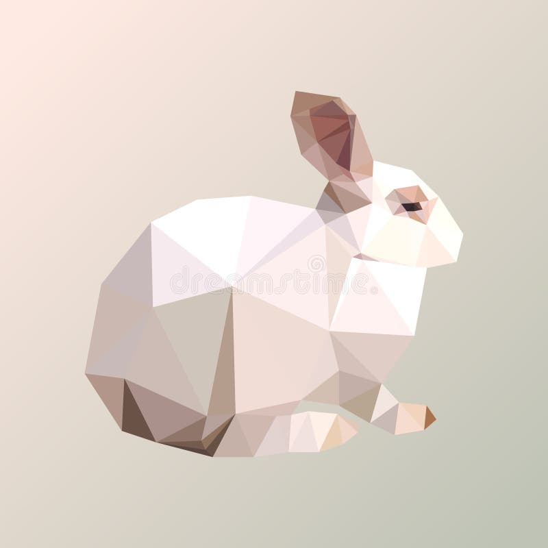 Polygonal Rabbit, Geometric Poly Low Animal, Vector Stock Vector ...
