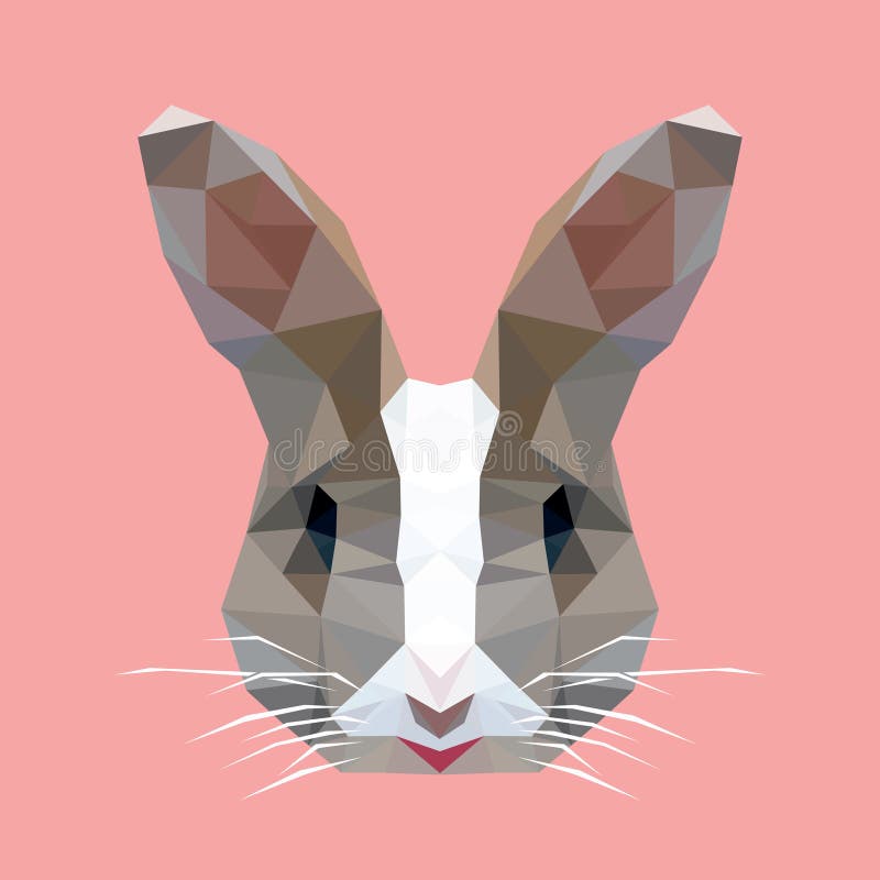 Rabbit Polygon with Comet Trail, Animals Guardian Zodiac, Golden Stars ...