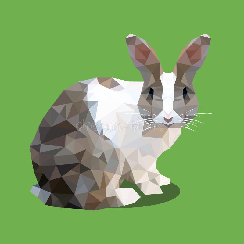 Rabbit polygon 2 stock vector. Illustration of polygonal - 54504592