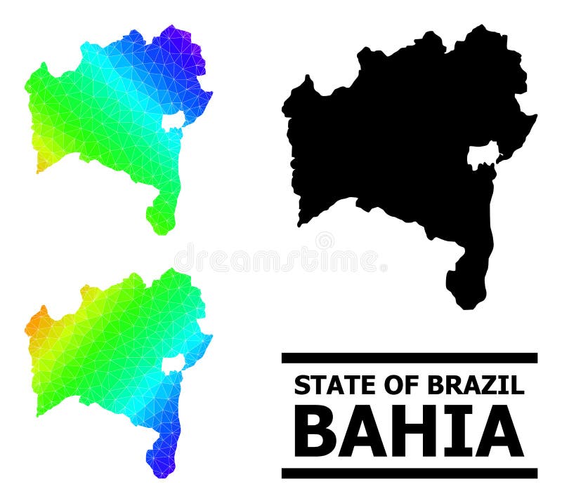 Polygonal Rainbow Map of Bahia State with Diagonal Gradient Stock ...