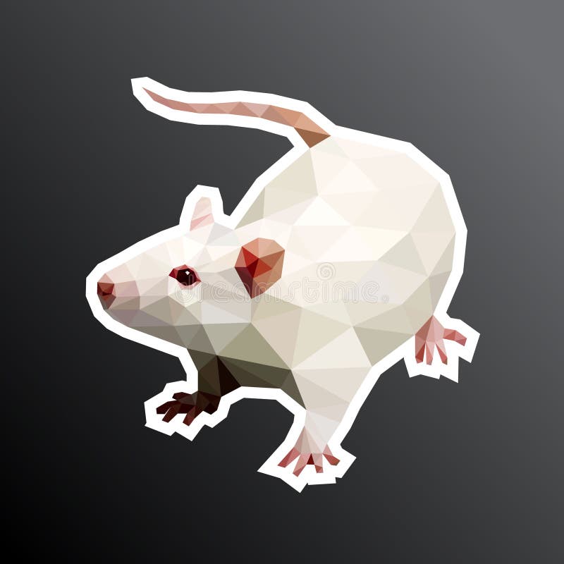 Polygonal rat sticker stock vector. Illustration of animal - 156721812