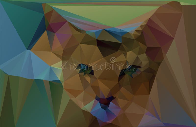 Polygonal Red Cat. Vector Illustration Stock Illustration ...
