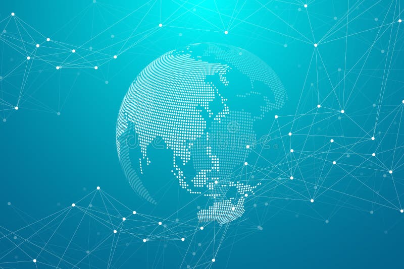 Polygonal Science Background With Connecting Dots And Lines Abstract