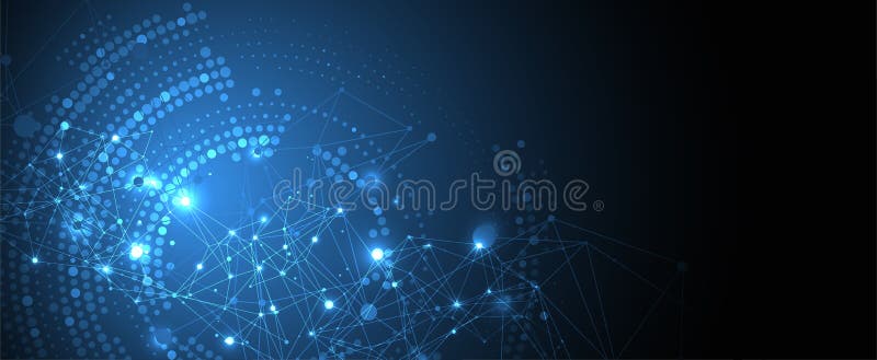 Polygonal Science Background with Connecting Dots and Lines. Digital ...