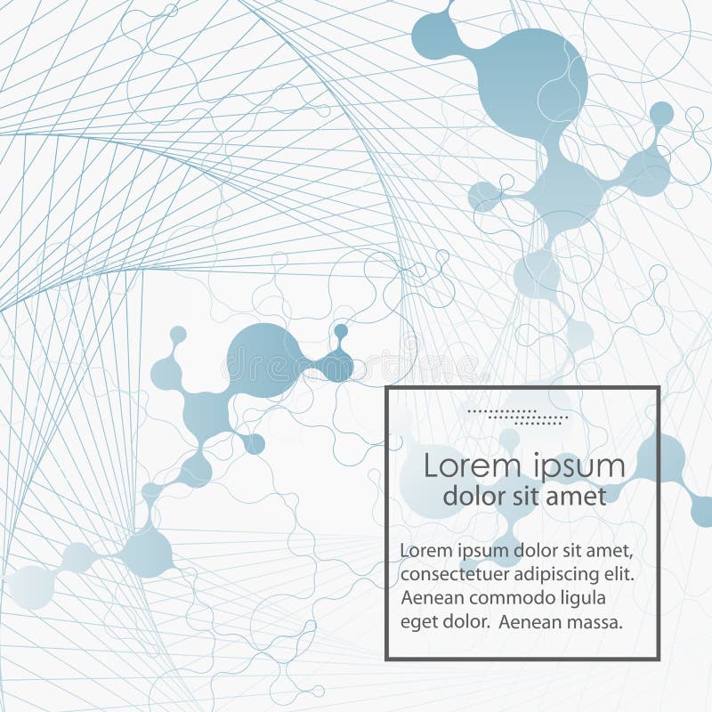 Atoms and Molecular Structure with Blue Connected Spherical Particles ...