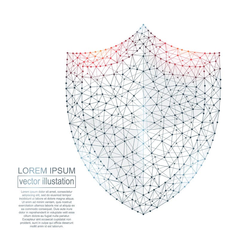 Polygonal Security Shield Abstract Image. Low Poly Stock Vector ...