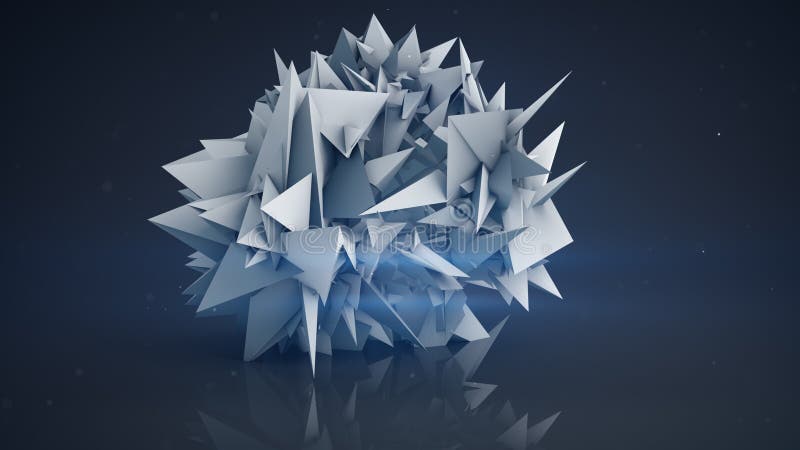 Polygonal Shape Abstract 3D Render Stock Illustration - Illustration of ...