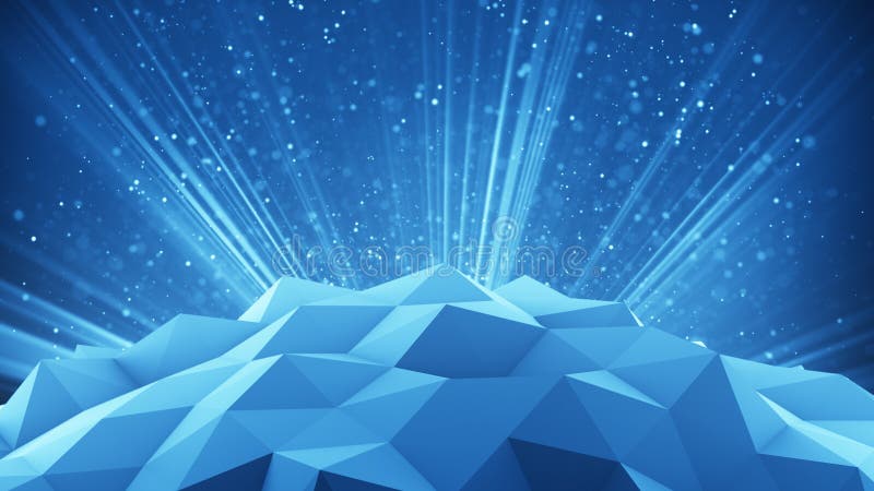 Polygonal Shape and Light Rays 3d Render Stock Illustration ...