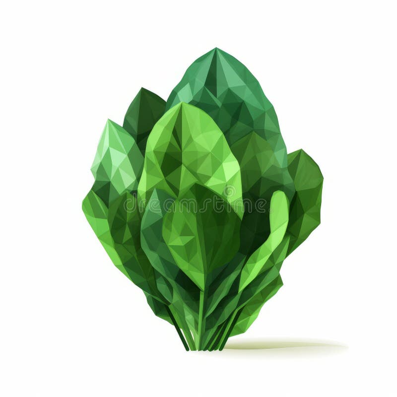 Low Poly Spinach Leaf: Graphic Design-inspired Illustration Stock ...