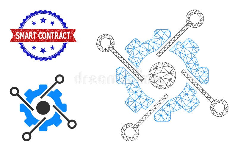 Polygonal Mesh Smart Development Icon and Unclean Bicolor Smart ...