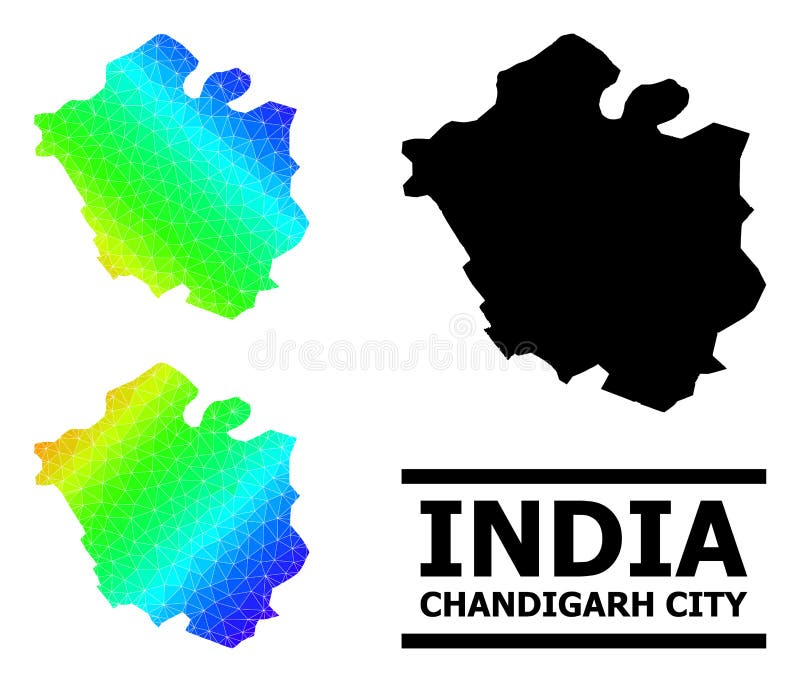 Polygonal Spectrum Map of Chandigarh City with Diagonal Gradient Stock ...