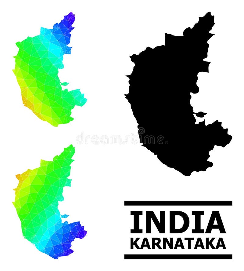 Karnataka Map with Colored Flag Stock Vector - Illustration of ...