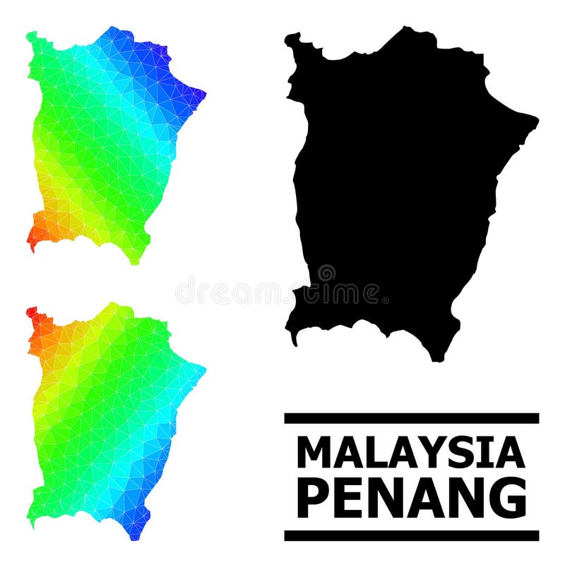 Polygonal Spectrum Map of Penang Island with Diagonal Gradient Stock ...