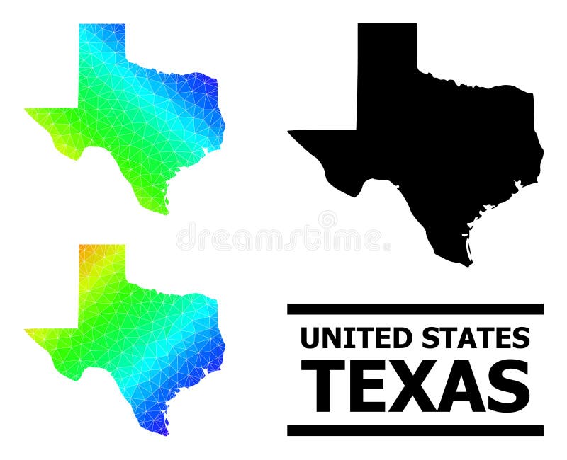 Polygonal Spectrum Map of Texas State with Diagonal Gradient Stock ...